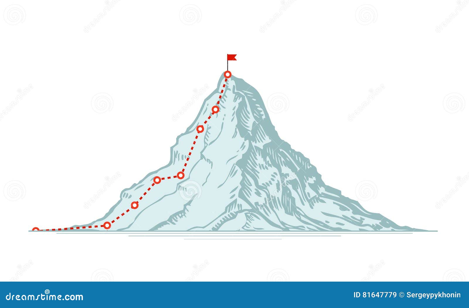 Mountain Climbing Route. Business Vector Illustration Stock Vector ...