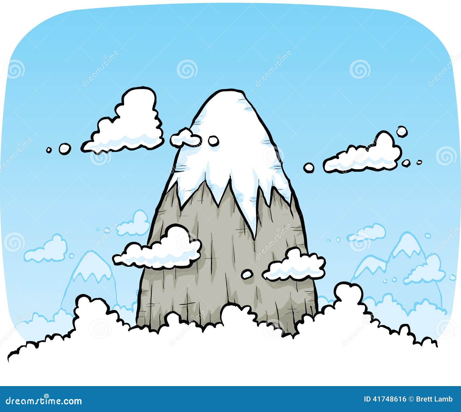 Mountain in the Clouds stock illustration. Illustration of rock - 41748616