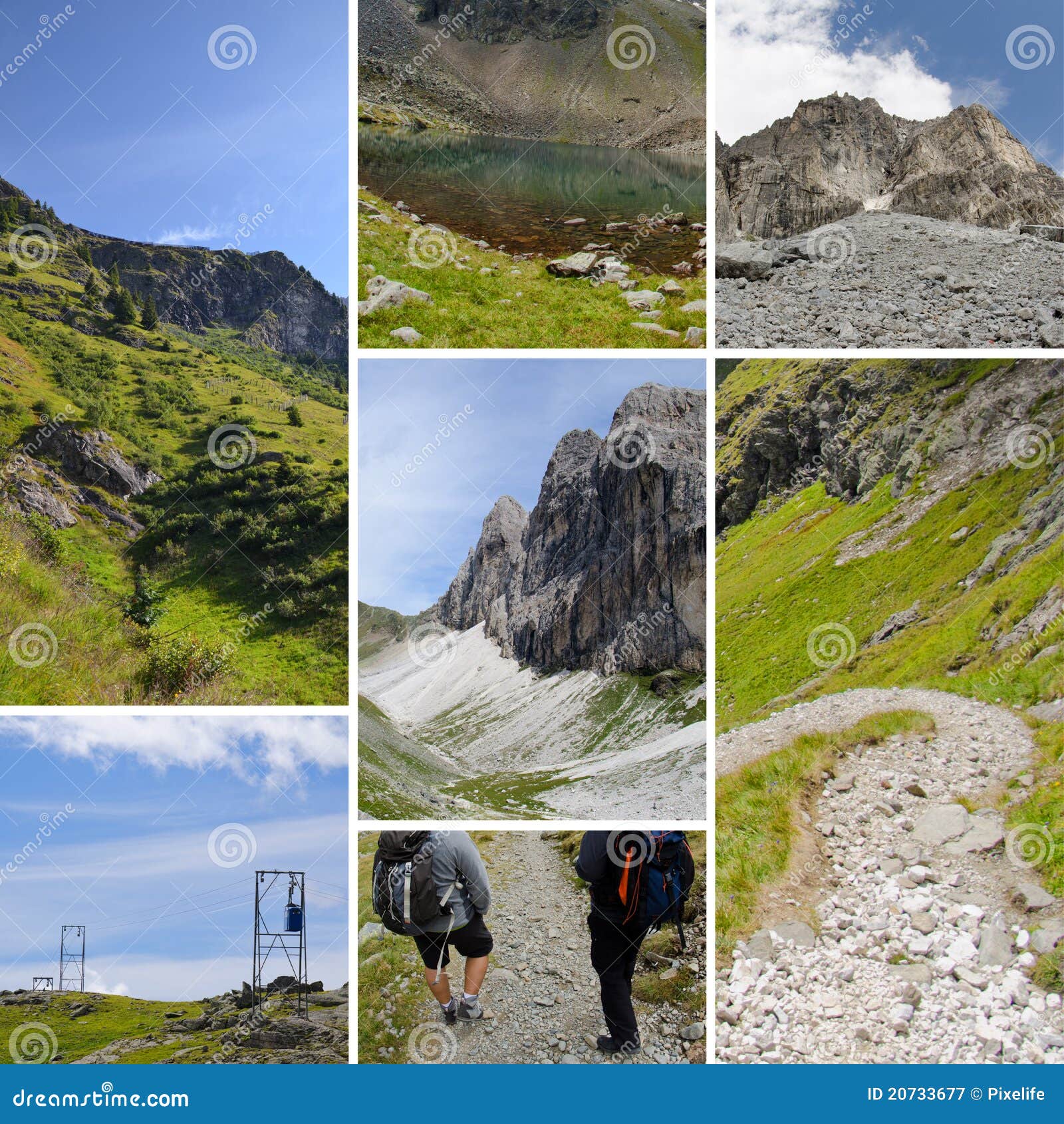 Mountain collage stock image. Image of hikers, hike, field - 20733677