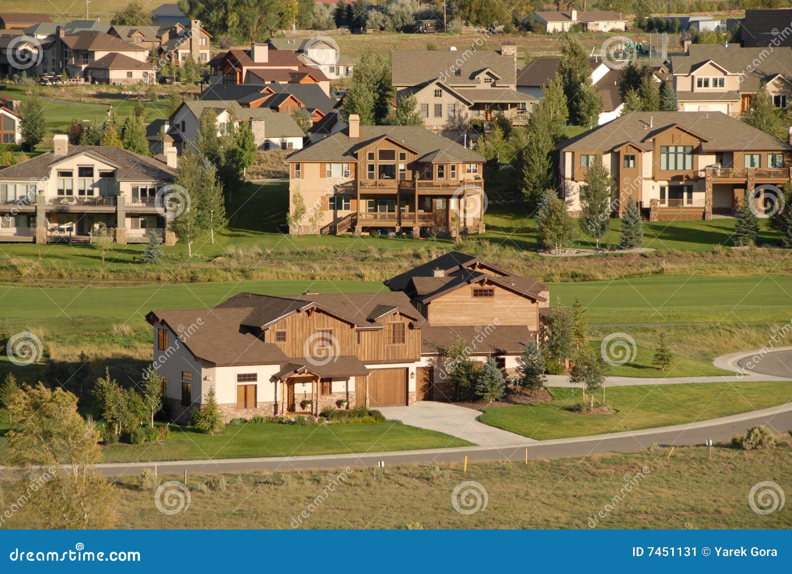Mountain community stock image. Image of trees, homes - 7451131