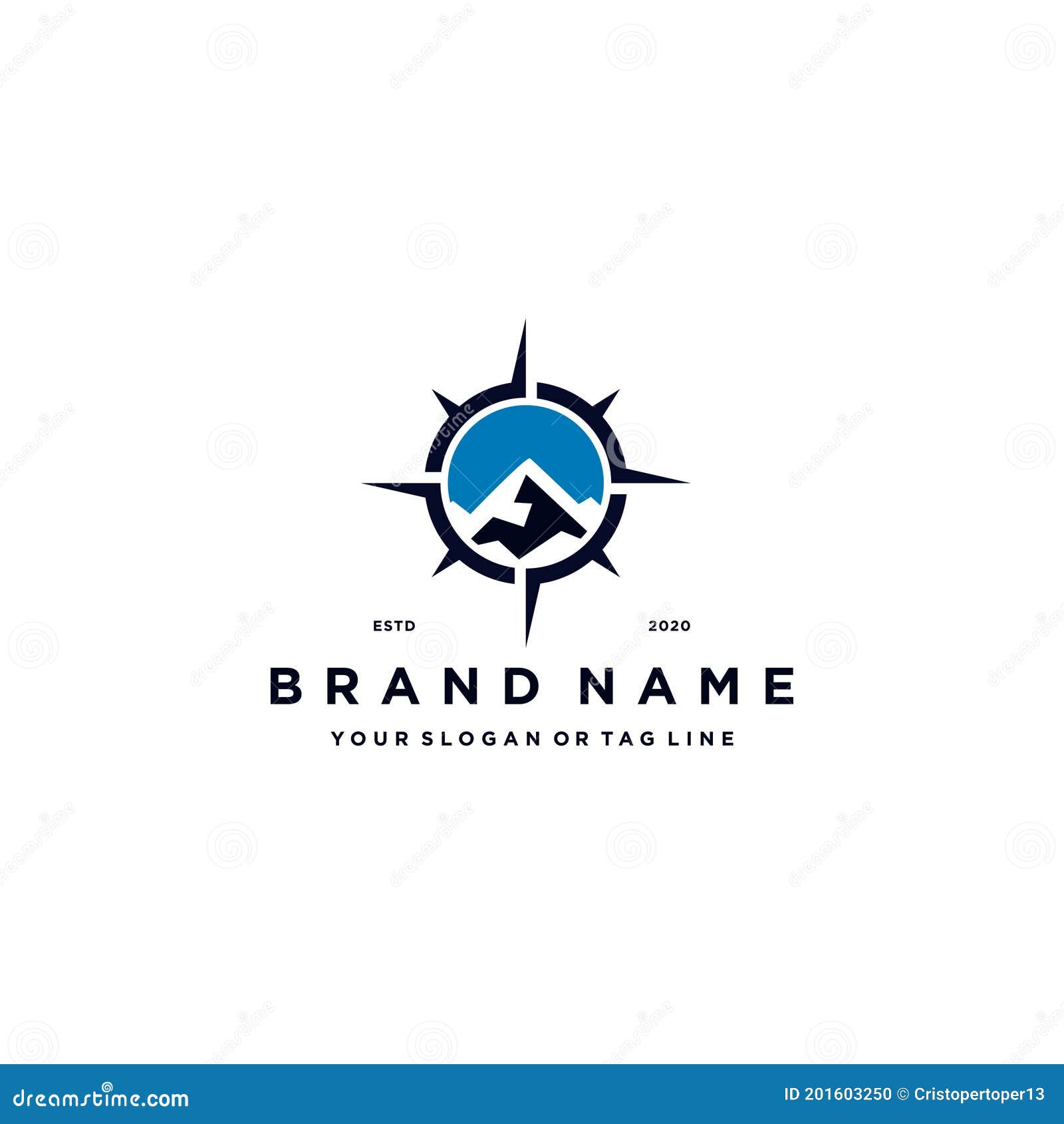 Mountain Compass Logo Design Concept Vector Stock Vector - Illustration ...