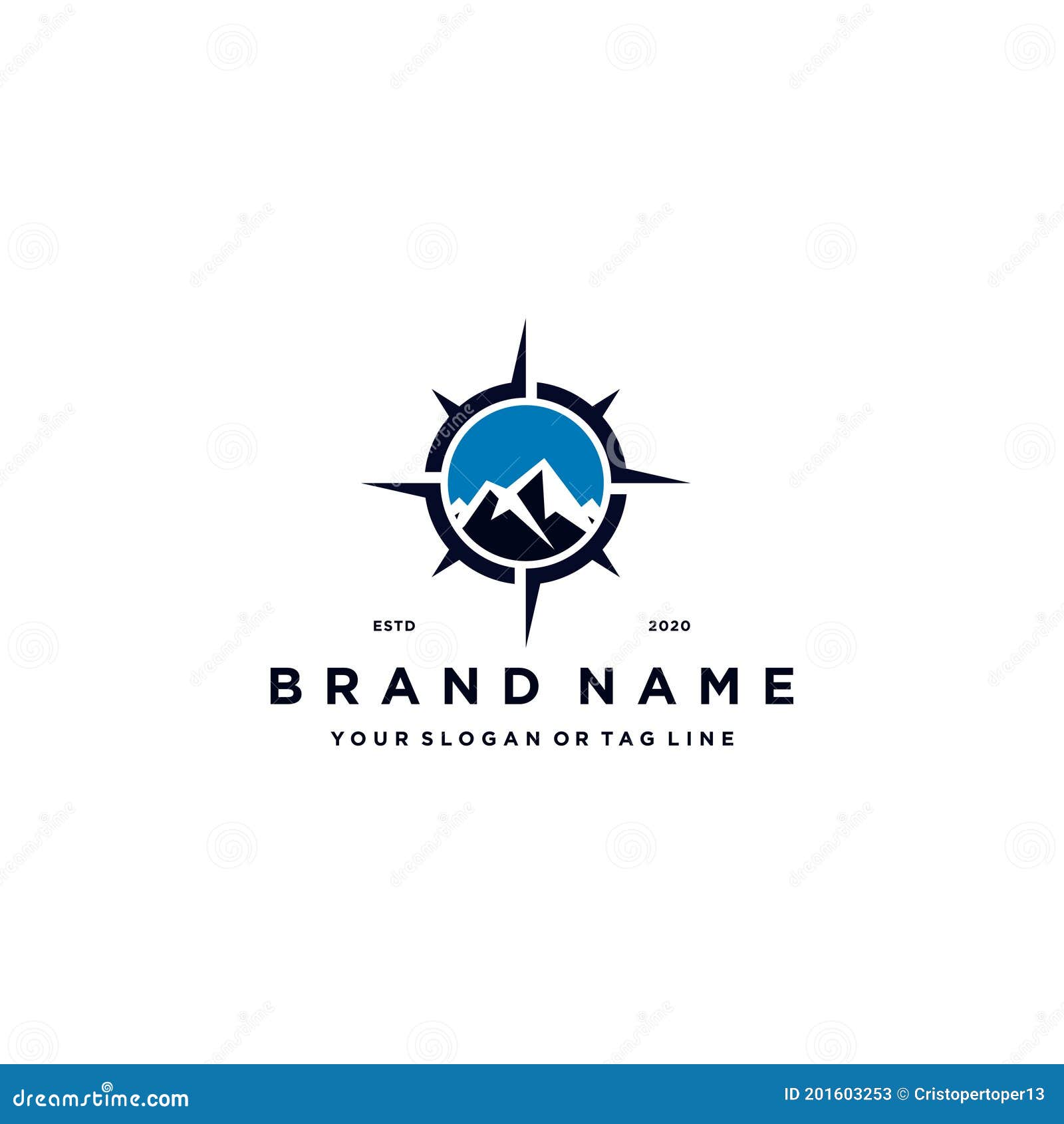 Mountain Compass Logo Design Concept Vector Stock Vector - Illustration ...