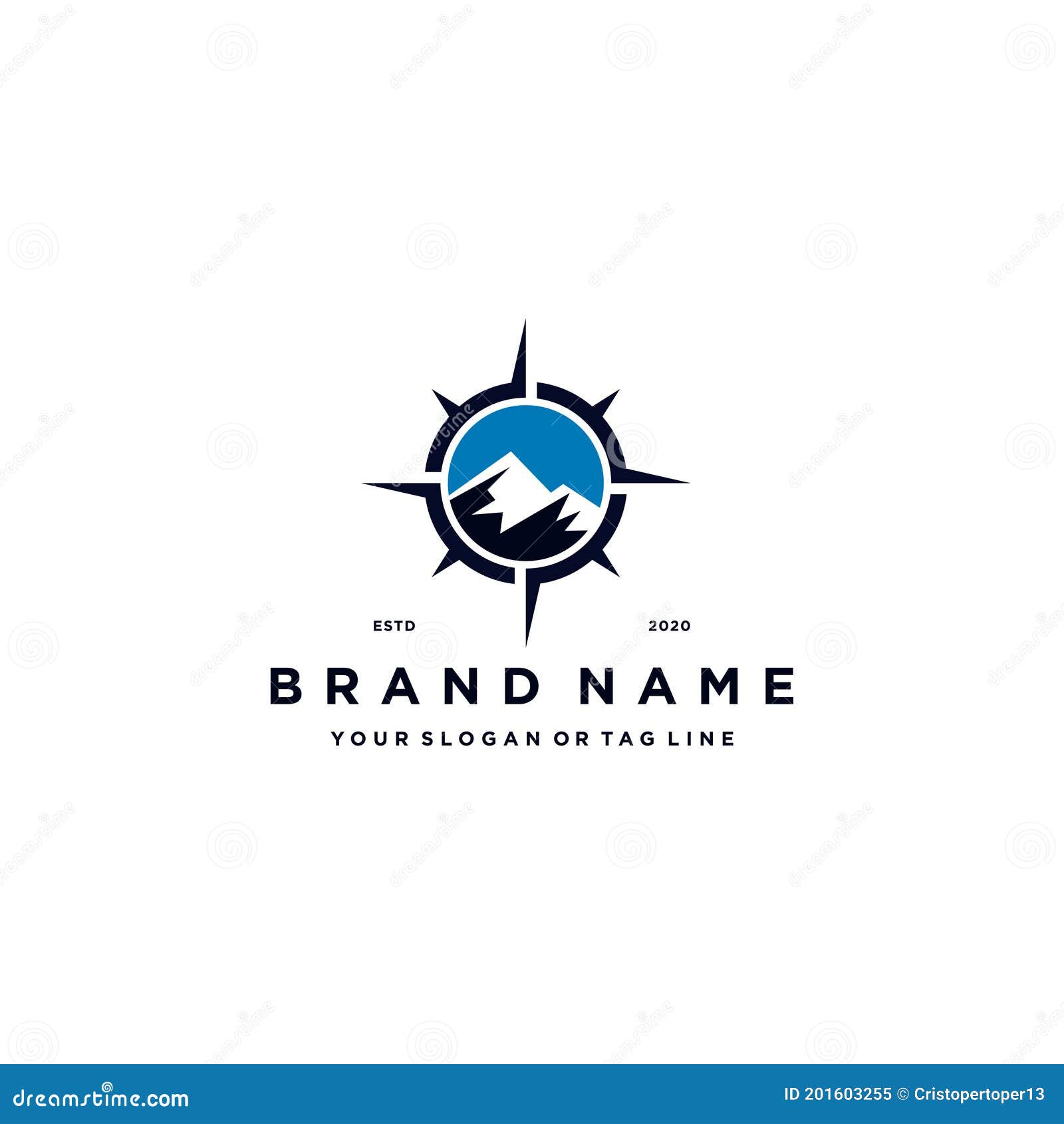 Mountain Compass Logo Design Concept Vector Stock Vector - Illustration ...