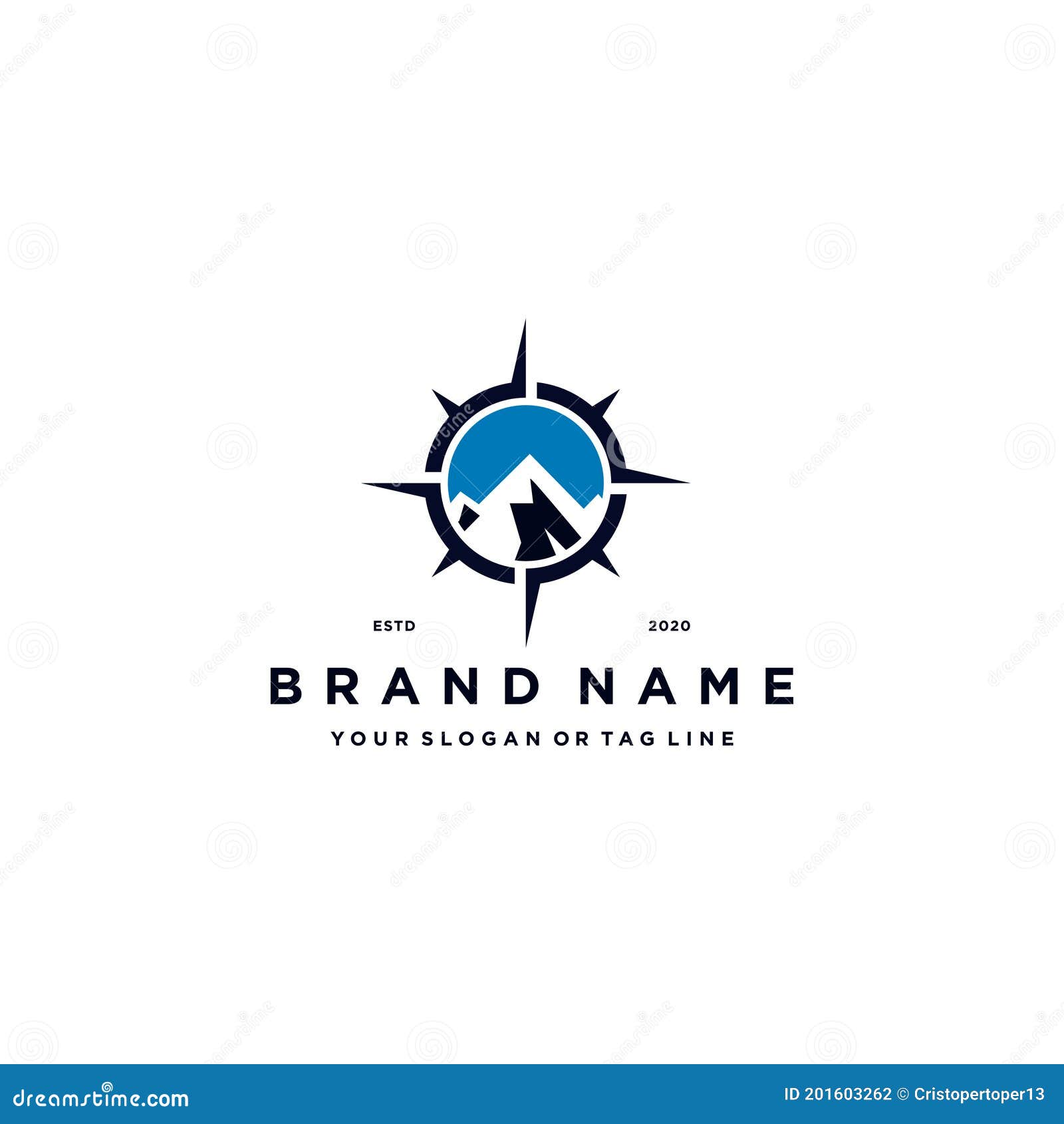 Mountain Compass Logo Design Concept Vector Stock Vector - Illustration ...