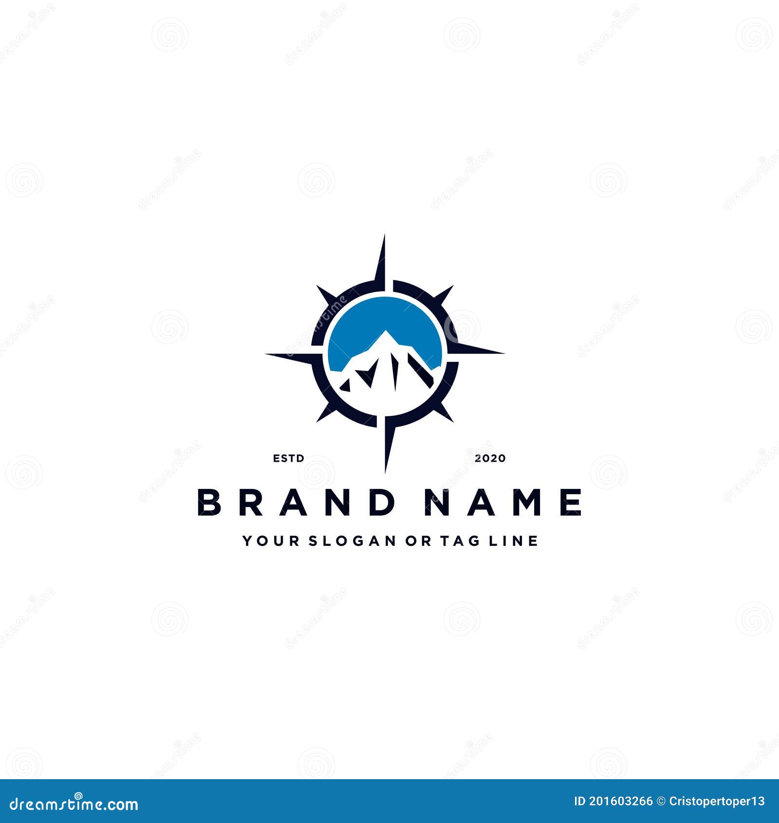 Mountain Compass Logo Design Concept Vector Stock Vector - Illustration ...