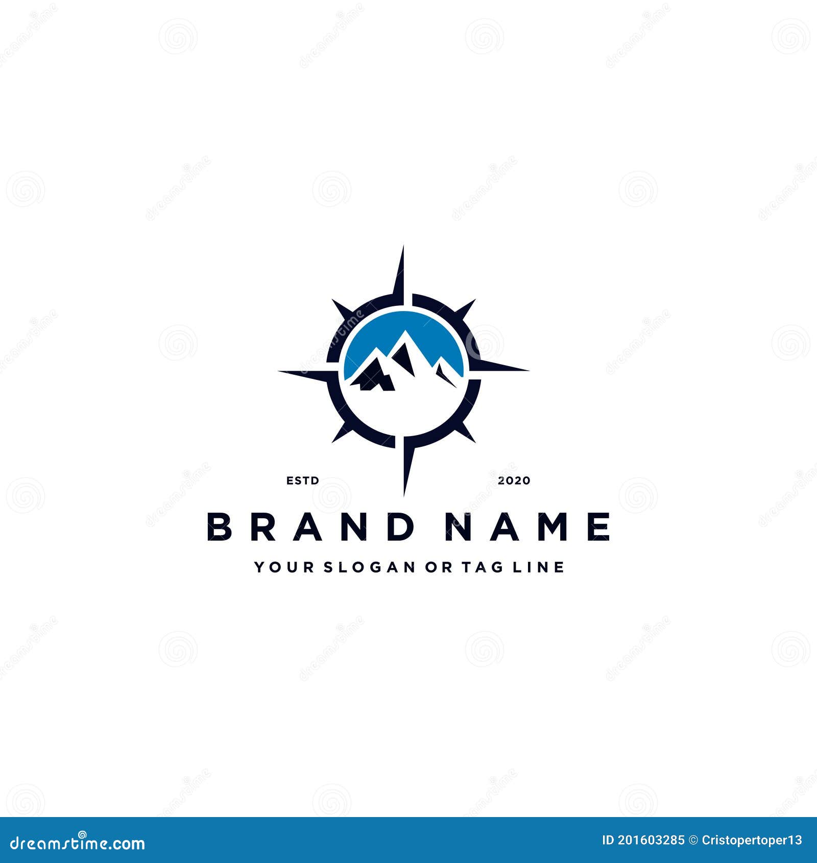 Mountain Compass Logo Design Concept Vector Stock Vector - Illustration ...