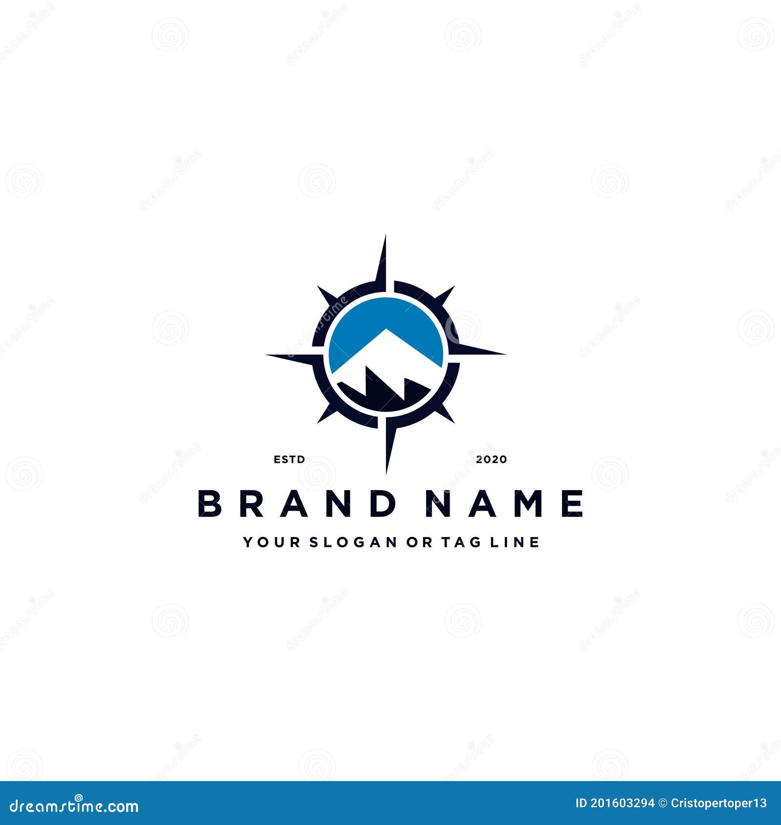 Mountain Compass Logo Design Concept Vector Stock Vector - Illustration ...
