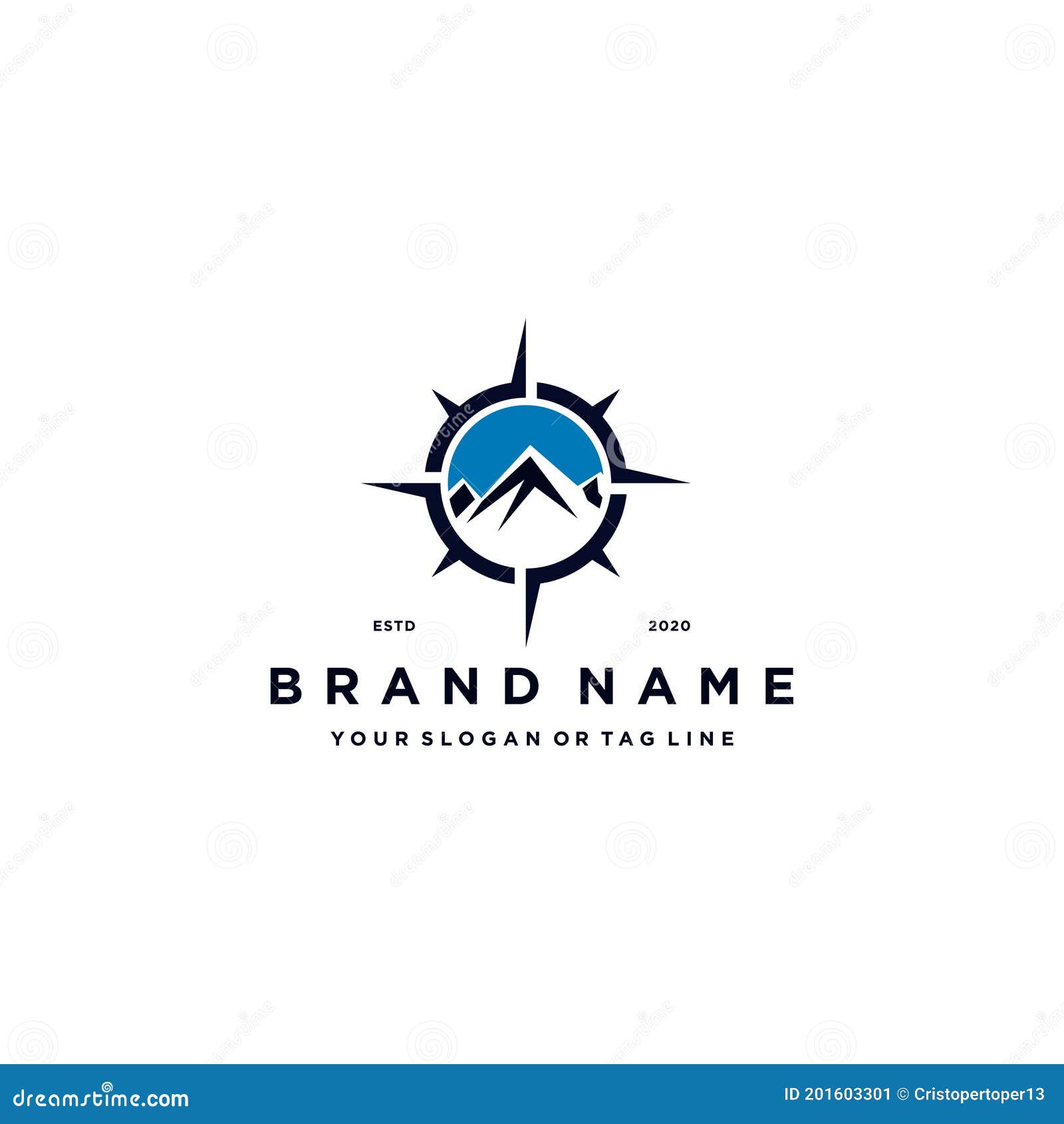 Mountain Compass Logo Design Concept Vector Stock Illustration ...