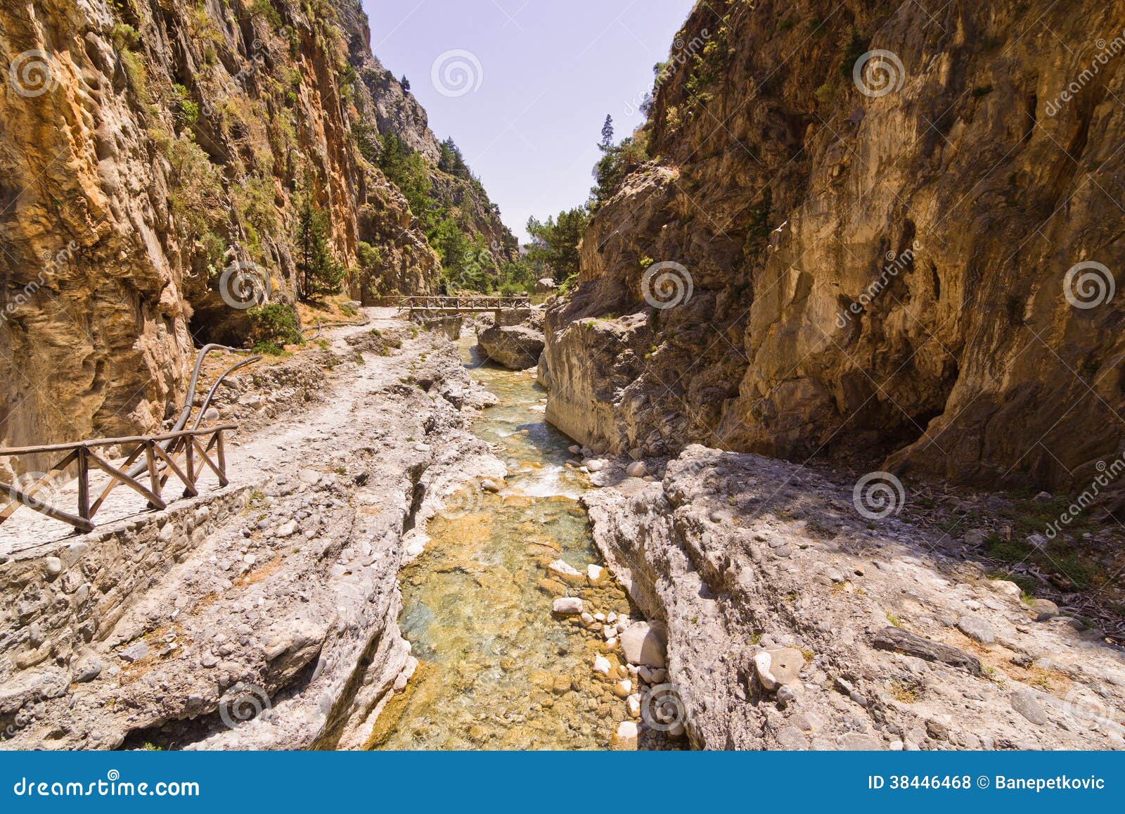 Mountain Creek through Samaria Gorge, Island of Crete Stock Photo ...