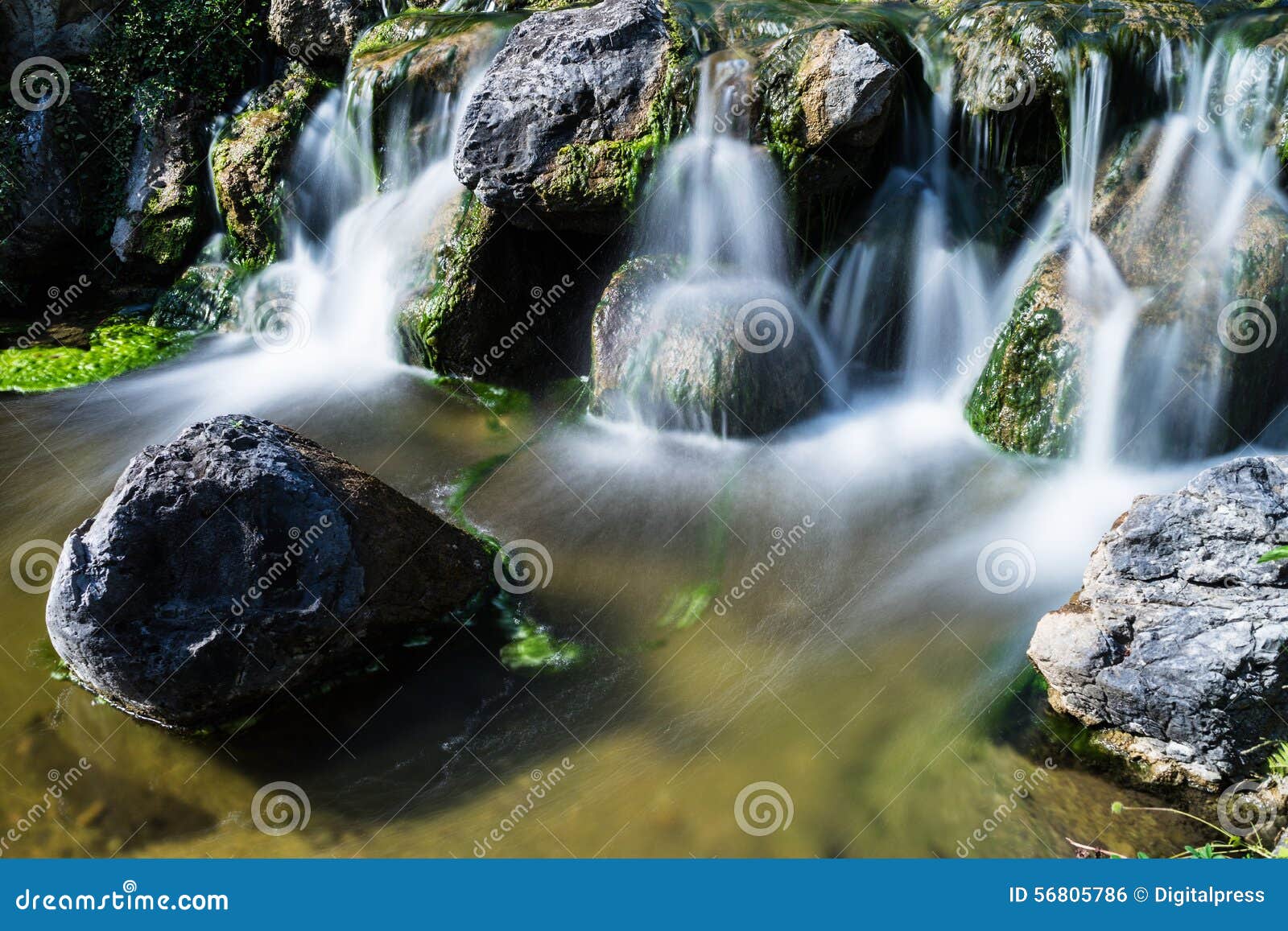 Mountain Creek with Waterfall Stock Photo - Image of rock, blurred ...