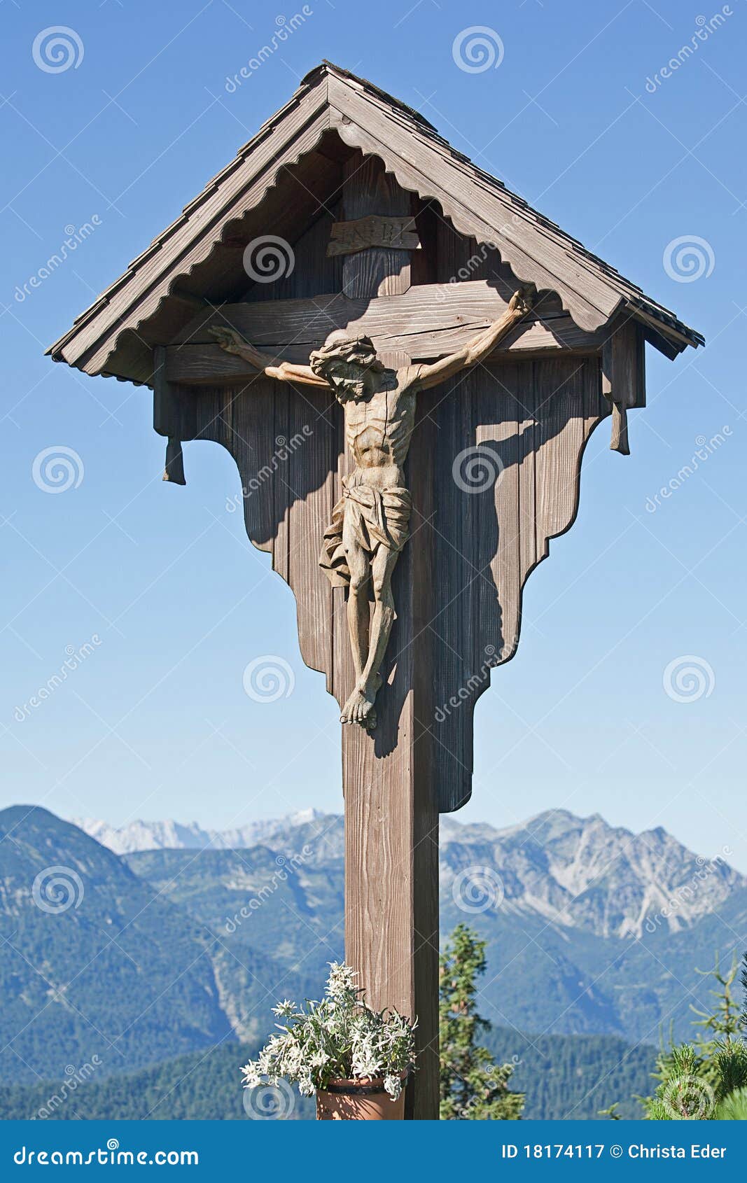 Mountain cross stock image. Image of solitude, upper - 18174117