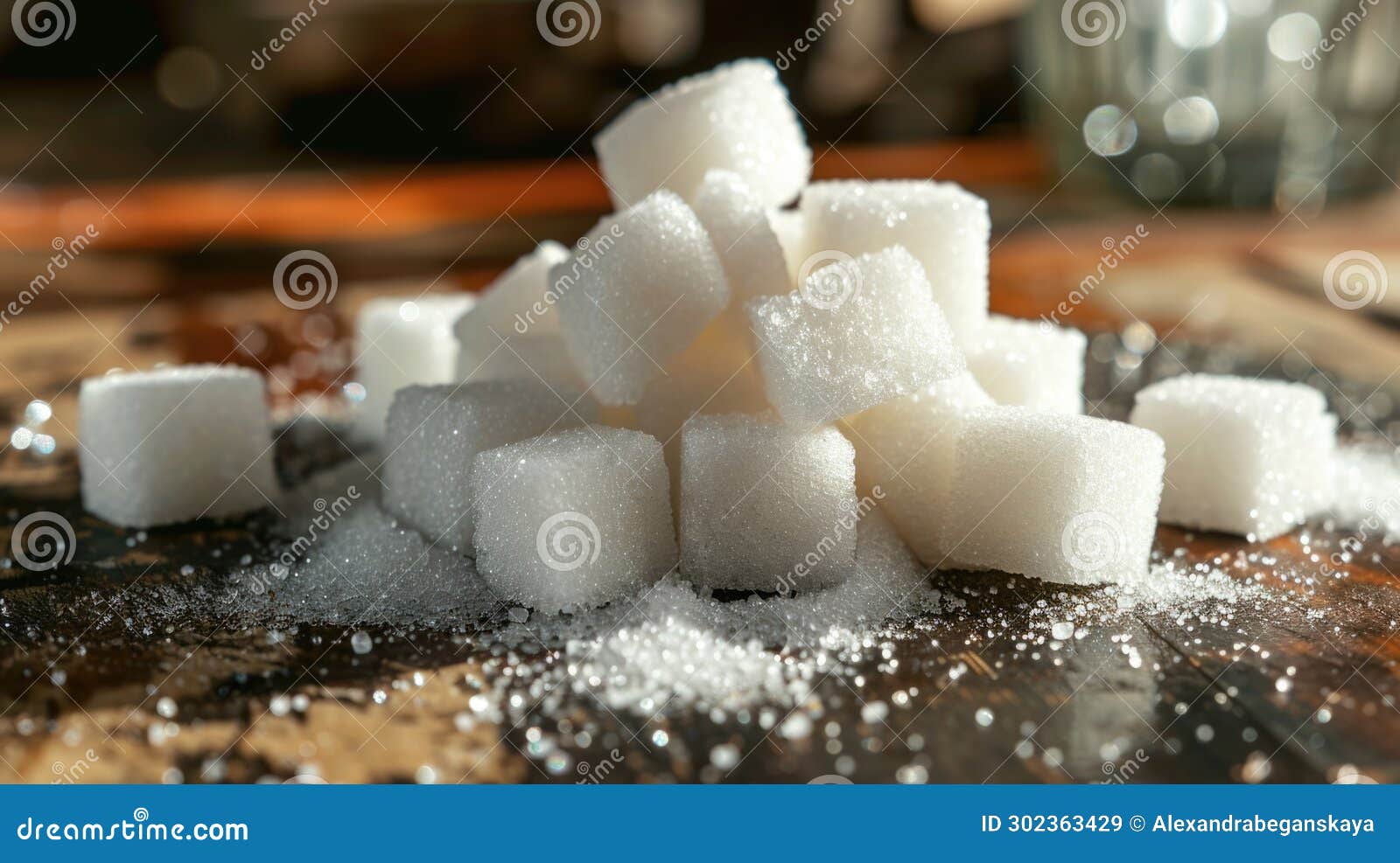 A Mountain of Cubes of Refined Cane Sugar Stock Illustration ...