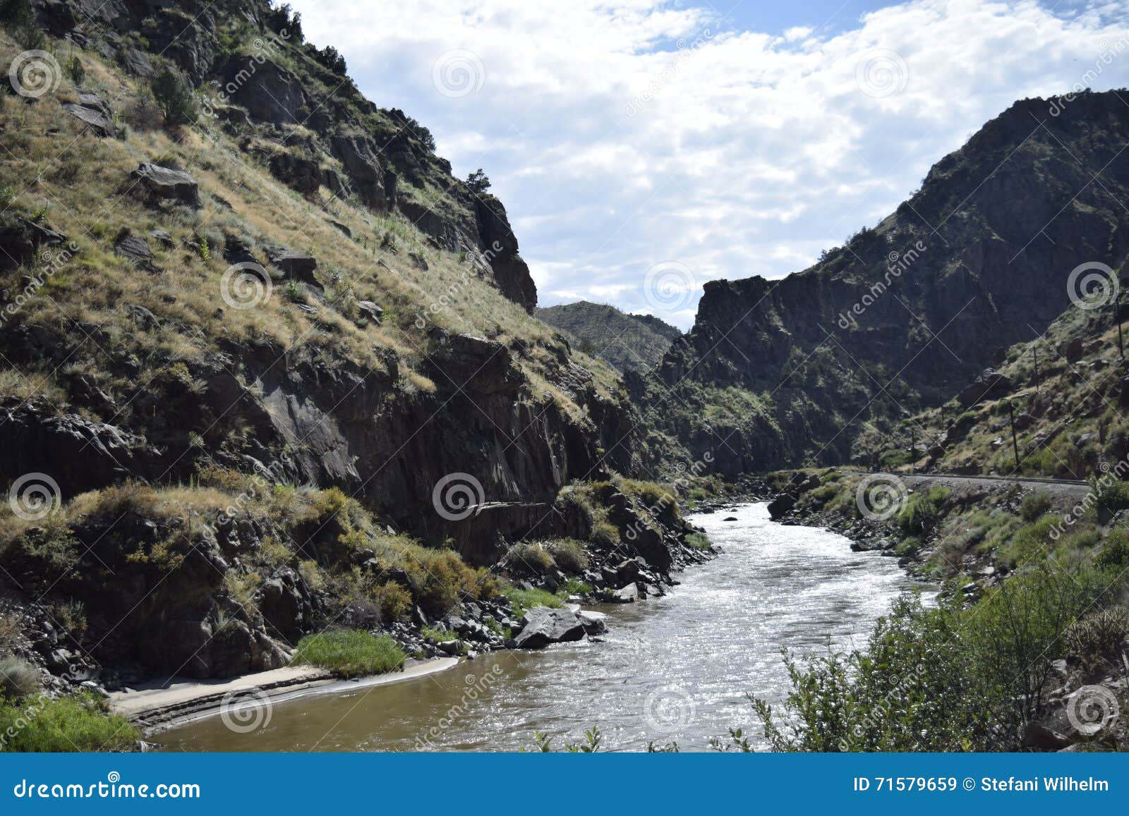 Mountain Curved Stream stock image. Image of water, creek - 71579659