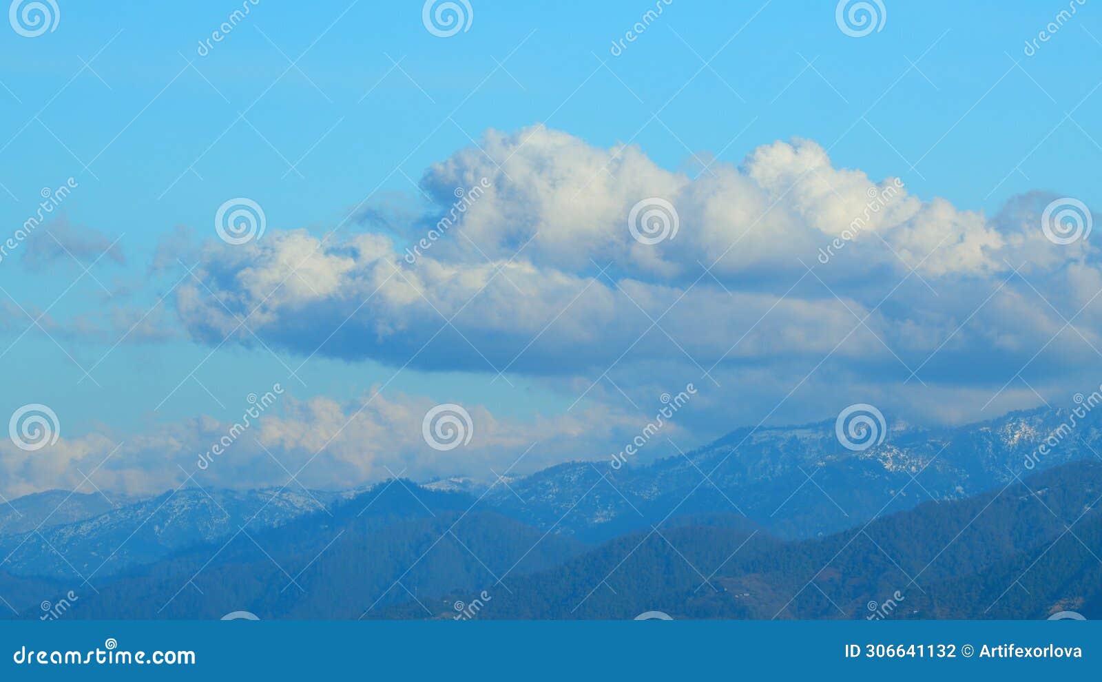 Mountain Delightful Landscape with Sky and Opposite Direction Clouds ...
