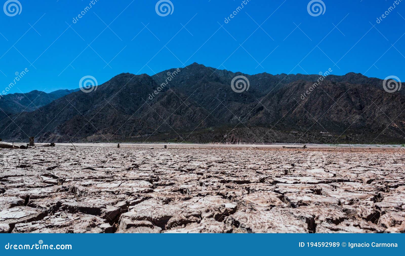Majestic Mountain in Front of Dry Ground. Stock Image - Image of ...