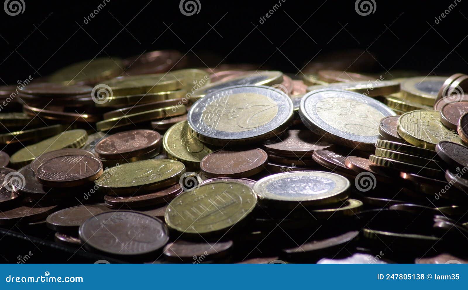 Mountain with Different Euro Coins Turning Stock Footage - Video of ...