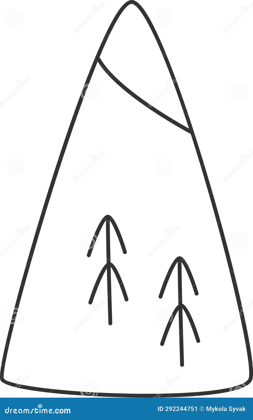 Mountain Doodle Abstract stock illustration. Illustration of line ...