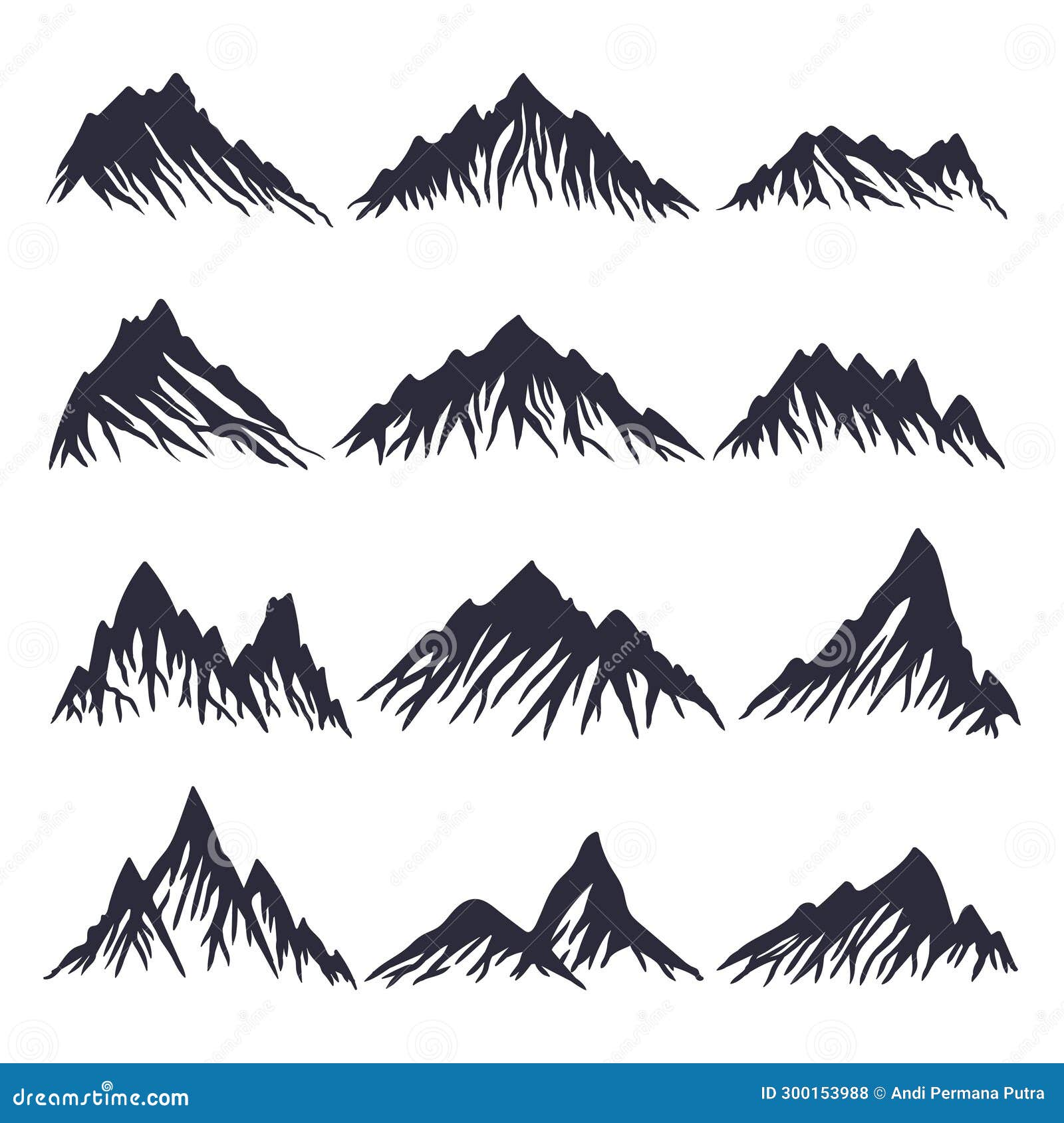Mountain Elements Set Collection Vector Illustration Stock Illustration ...