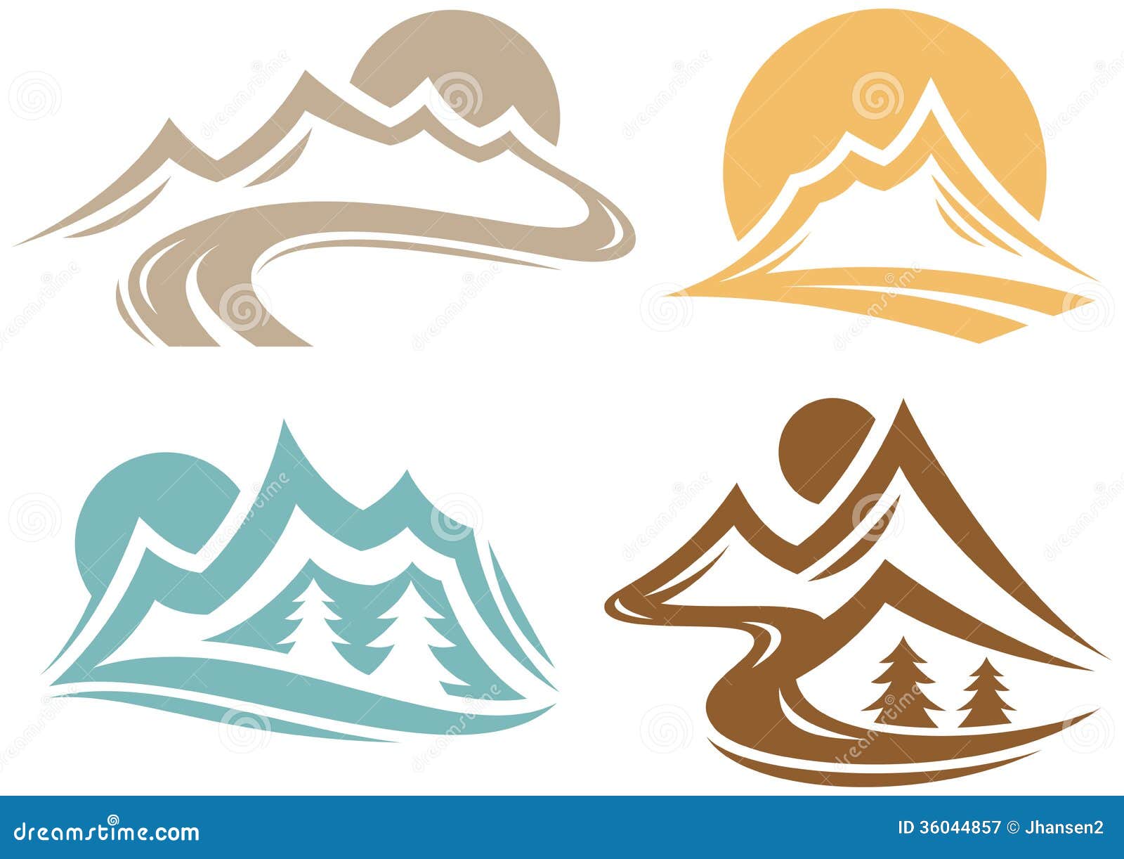 Mountain Emblem Collection stock vector. Illustration of climbing ...