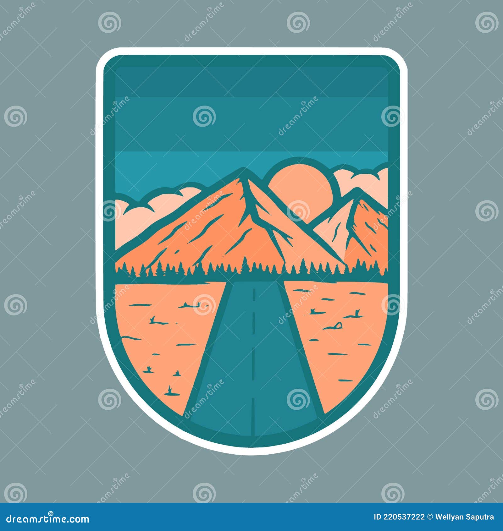 Mountain Emblem Illustration for Sticker or Tshirt Design Stock Vector ...
