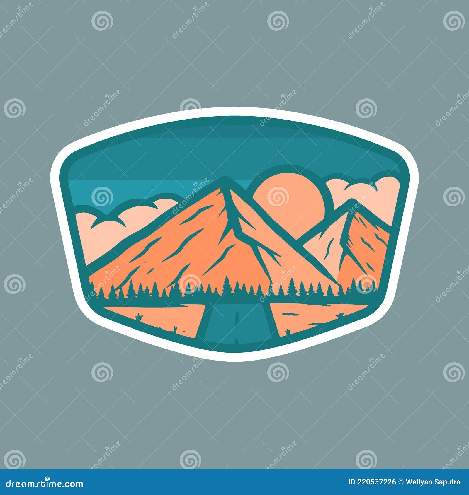 Mountain Emblem Illustration for Sticker or Tshirt Design Stock Vector ...