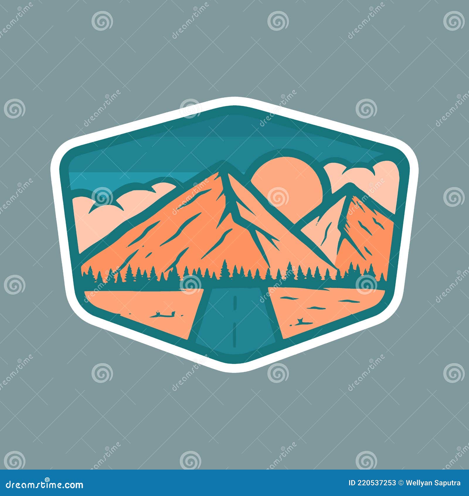 Mountain Emblem Illustration for Sticker or Tshirt Design Stock Vector ...