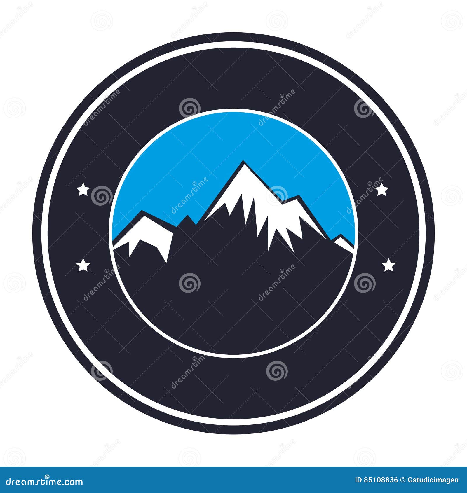 Mountain Emblem Isolated Icon Stock Illustration - Illustration of icon ...