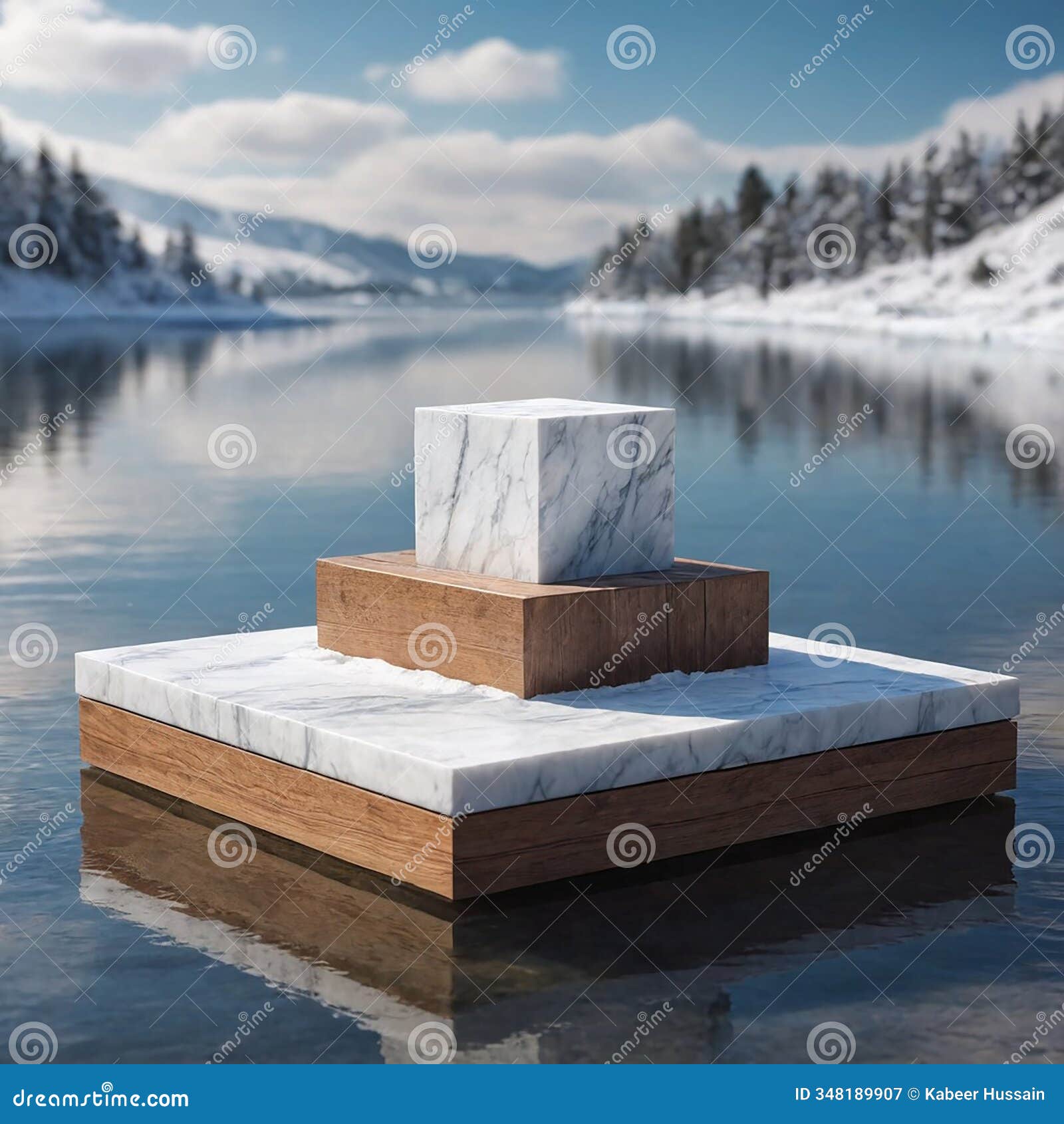 Mountain Empty Granite Podium. Blank Stone Table Top Background for ...