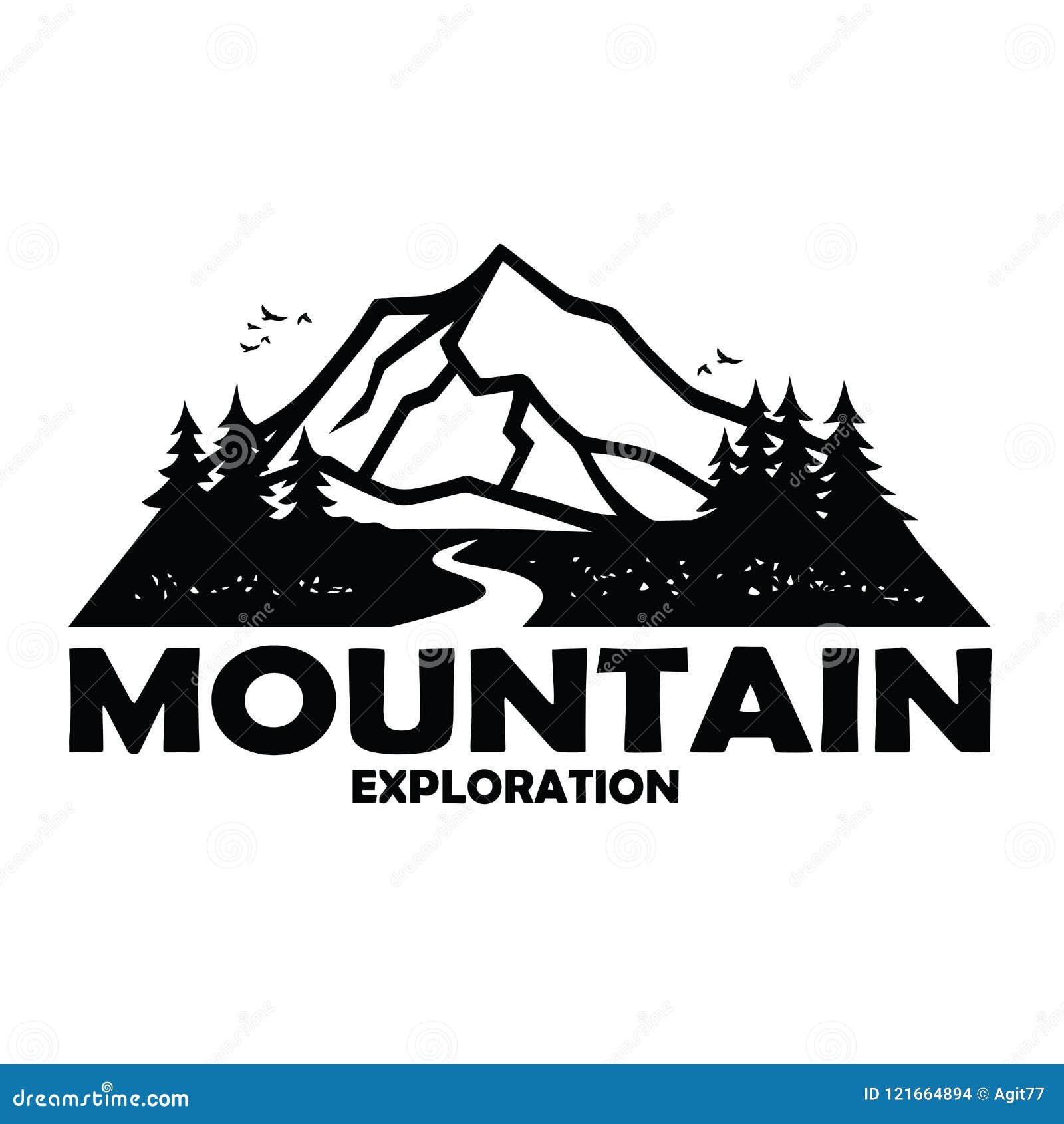 Mountain Explorer Adventure Badge Vector Template Black and White ... Mountain Explorer Adventure Badge Vector Template Black and White ...