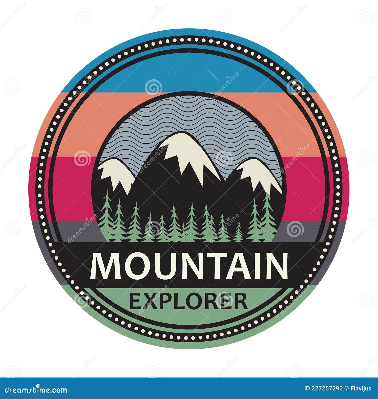 Mountain Explorer sign stock vector. Illustration of souvenir - 227257295