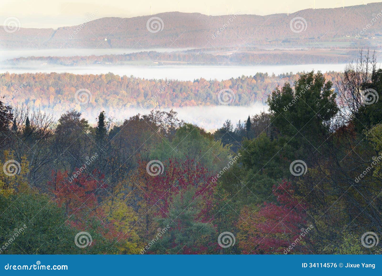 Mountain Fall Foliage stock photo. Image of nature, mist - 34114576
