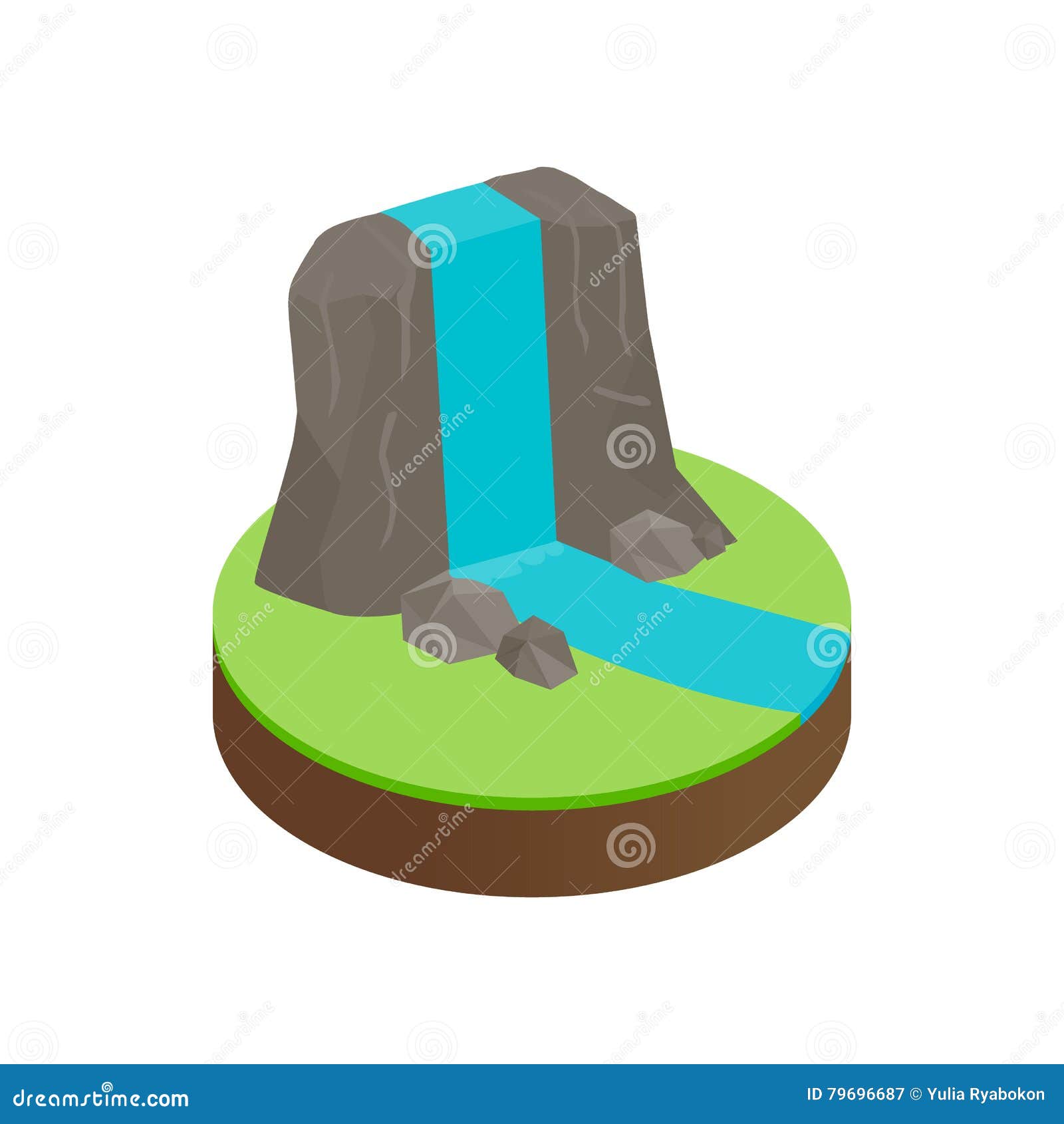 Mountain Falls Isometric 3d Icon Stock Vector - Illustration of climb ...