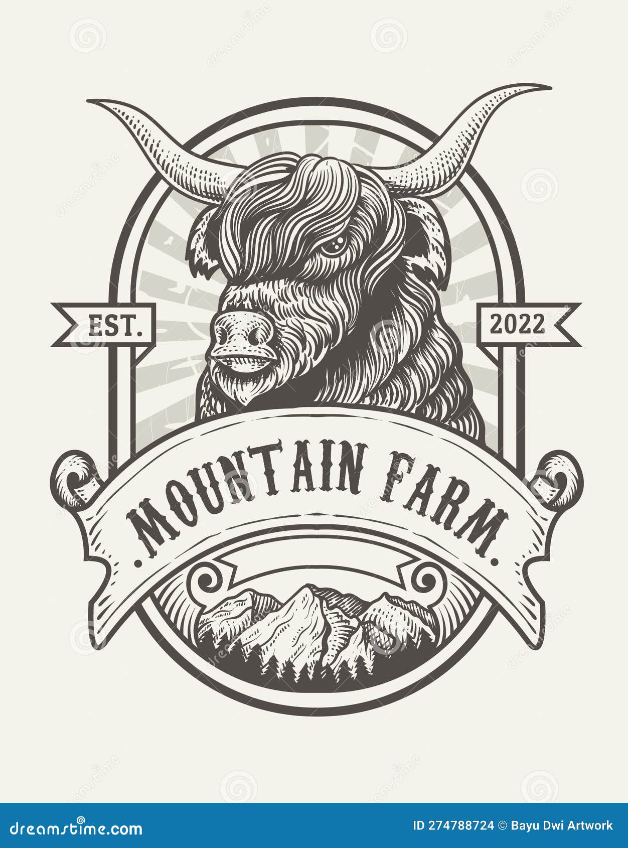 Mountain Farm Logo - Retro Farm Logo Stock Vector - Illustration of ...