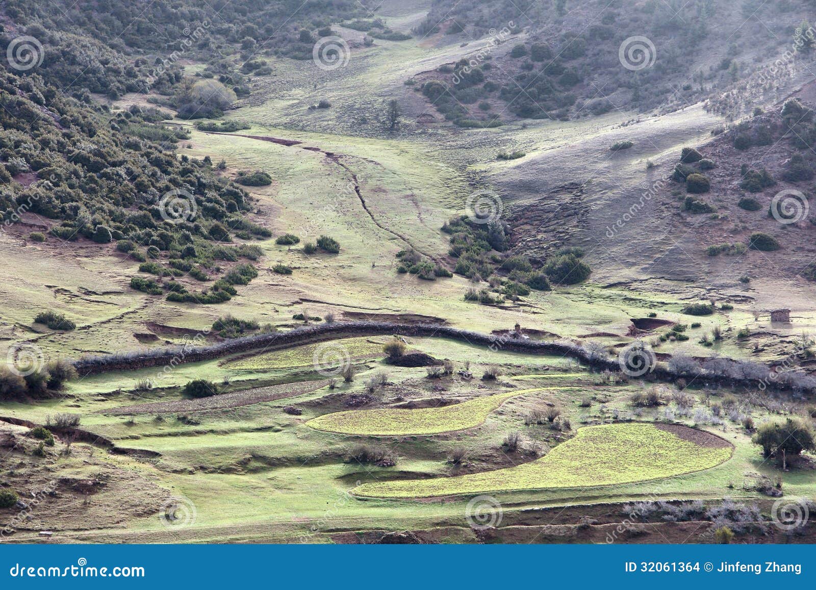 Mountain farmland stock photo. Image of scenery, fields - 32061364