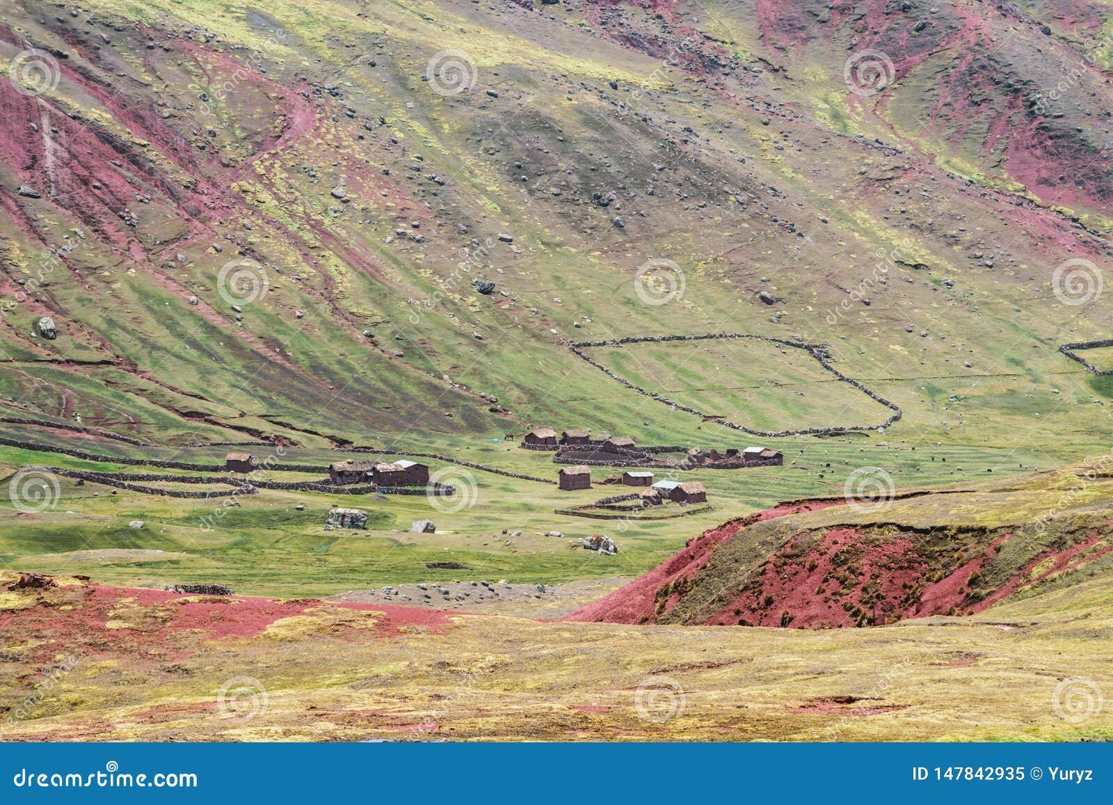 Mountain farms in Peru stock image. Image of traditional - 147842935