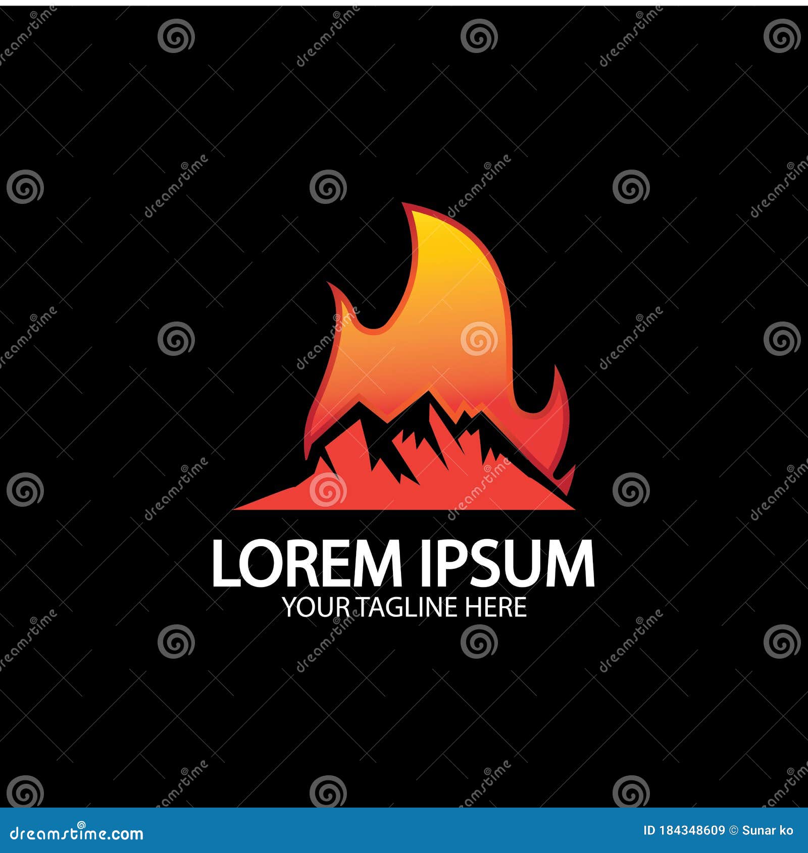 Mountain Fire Logo Vector, Mountain Vector, Fire Vector, Simple ...