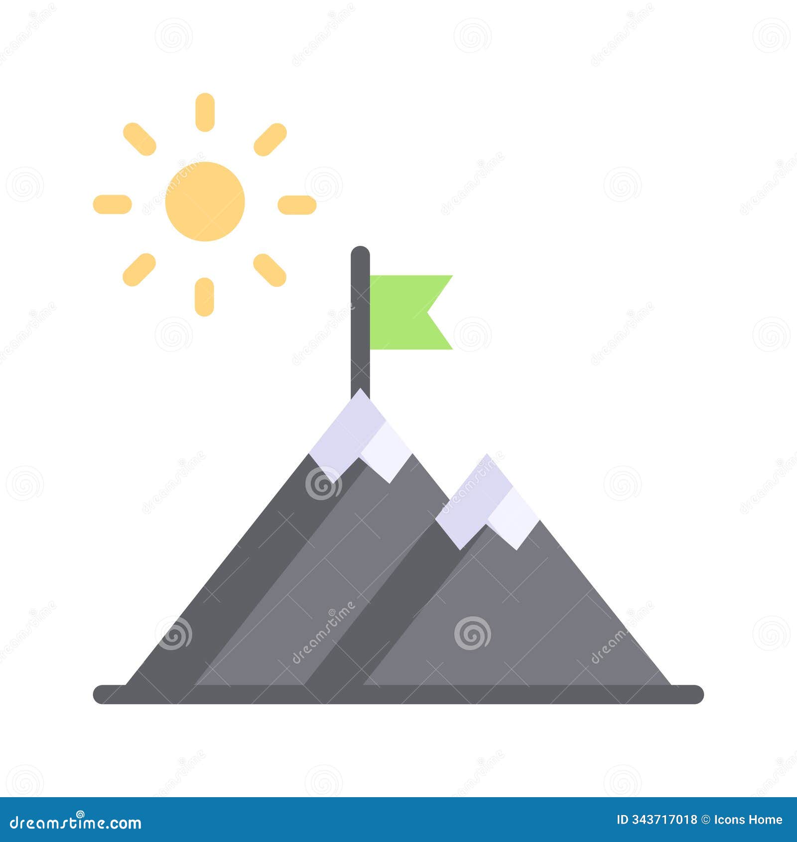 Mountain with a Flag, Symbolizing Goal Setting and Achievement Stock ...