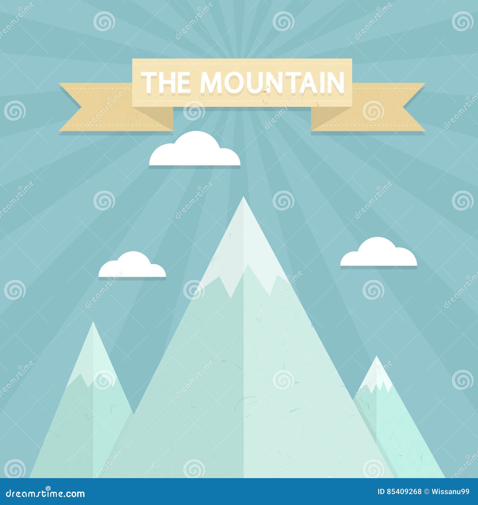 Mountain Flat Design Concept. Stock Vector - Illustration of design ...