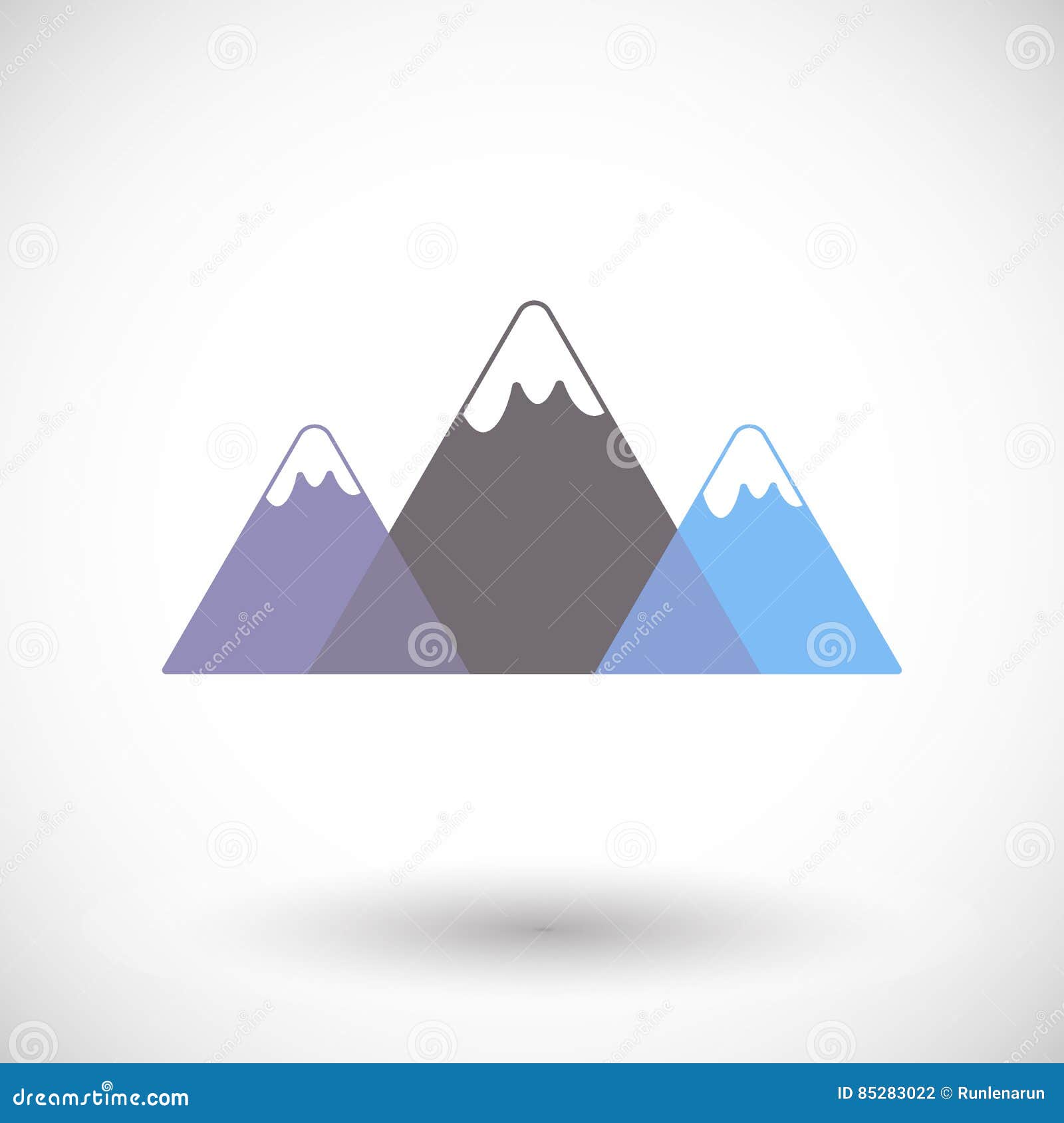 Mountain flat icon stock illustration. Illustration of tourism - 85283022