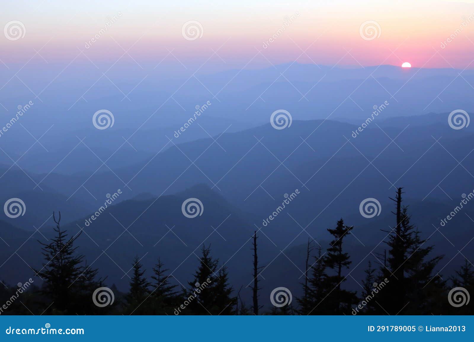 Mountain Forest and Beautiful Sunset Stock Image - Image of phenomenon ...