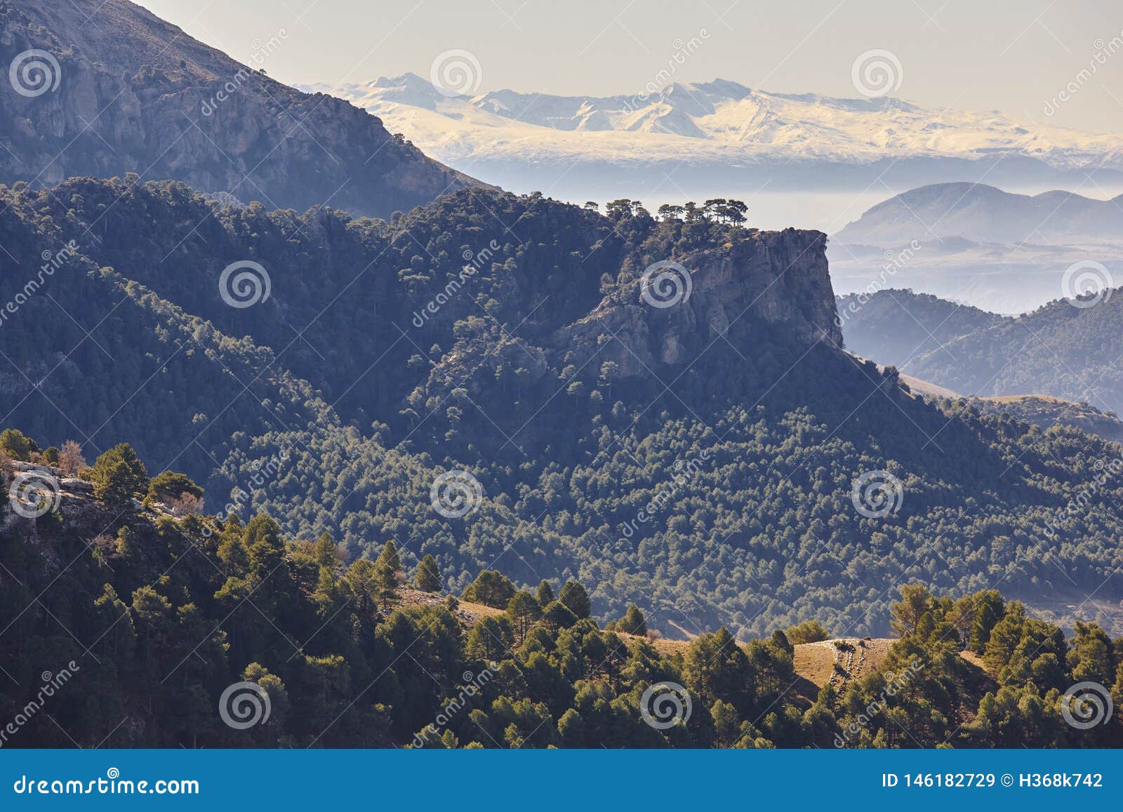 Mountain and Forest Landscape in Sierra De Cazorla, Jaen. Spain Stock ...