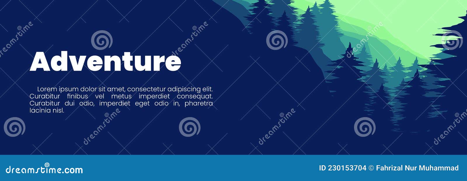 Mountain Forest Landscape Vector Flat Design Design Stock Vector ...