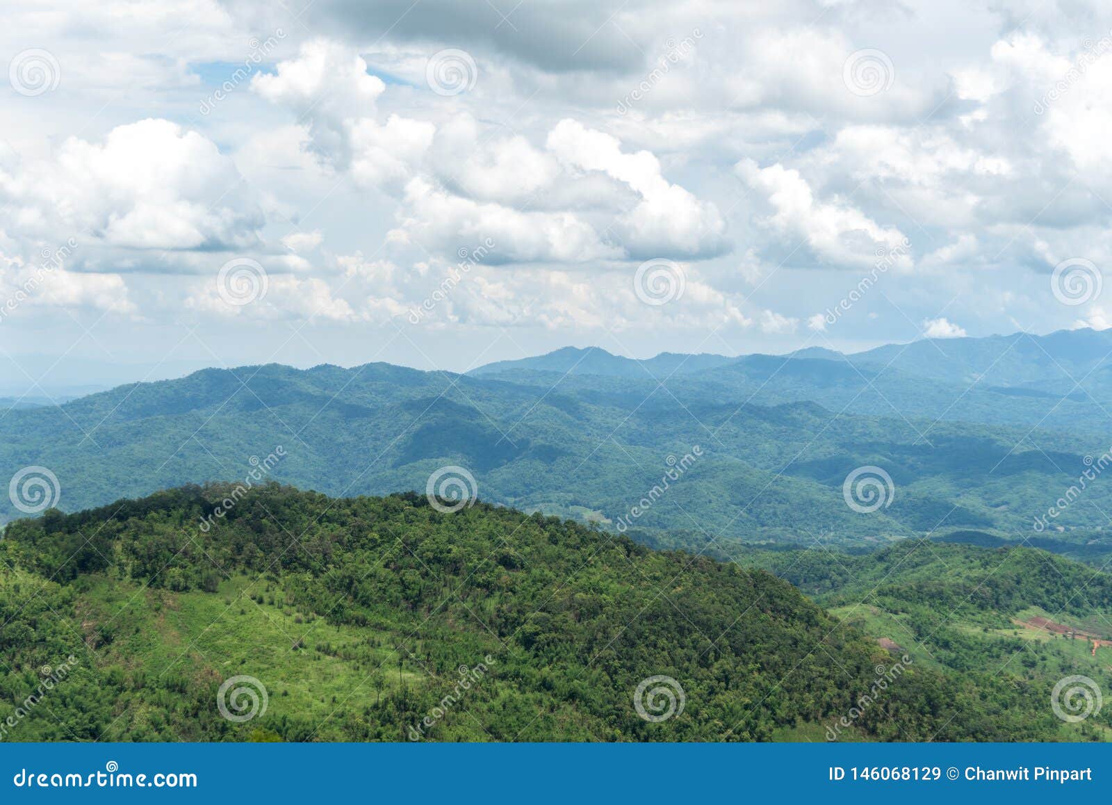Mountain Forest Valley and Cloud Sky. Doi Chang in Chiang Rai, Thailand ...