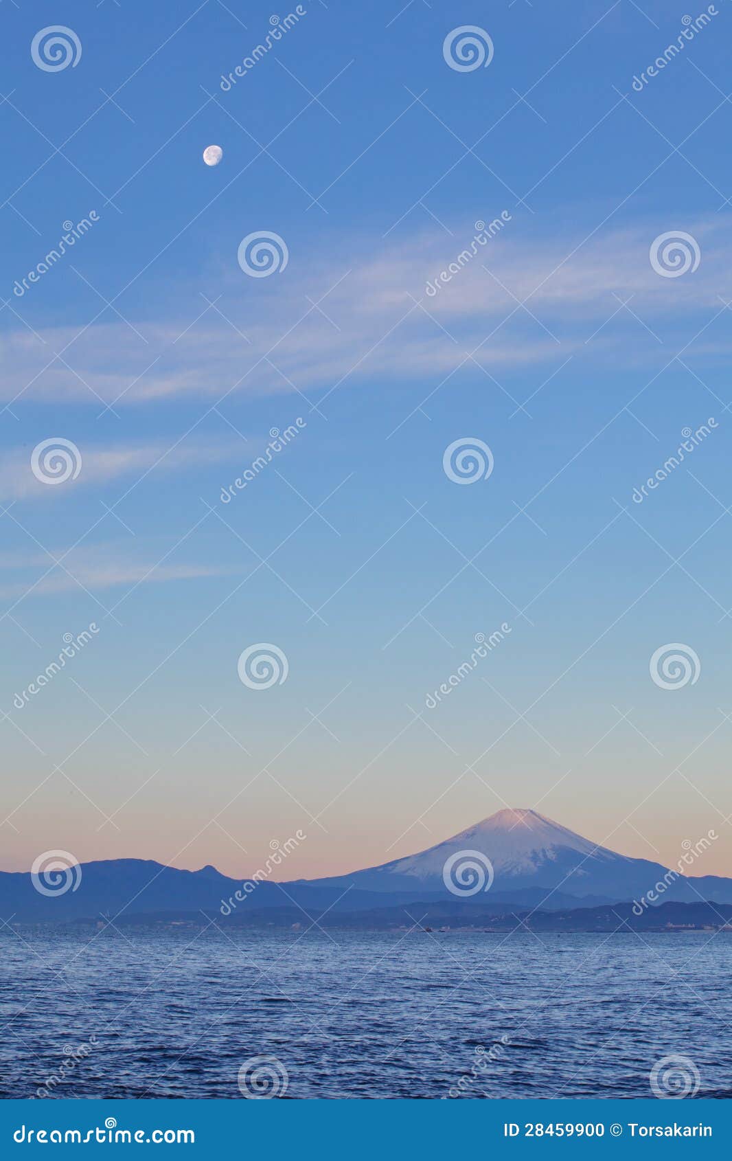 Mountain Fuji and moon stock photo. Image of peace, mountain - 28459900