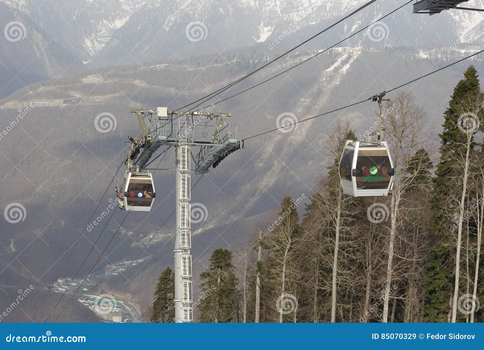 A mountain funicular editorial stock image. Image of cableway - 85070329