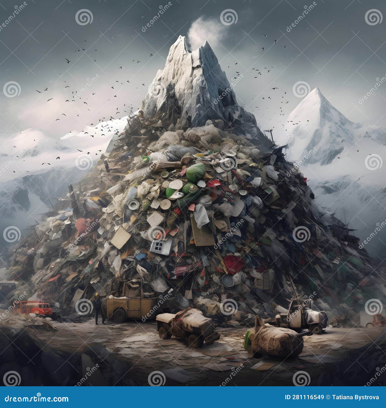 A mountain of garbage stock illustration. Illustration of enviropment ...