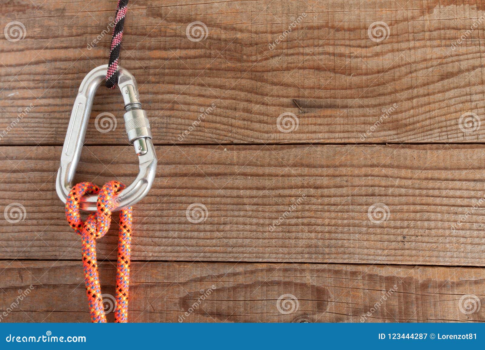 Munter Hitch Tied With A Climbing Rope To A Pear Shaped Locking ...