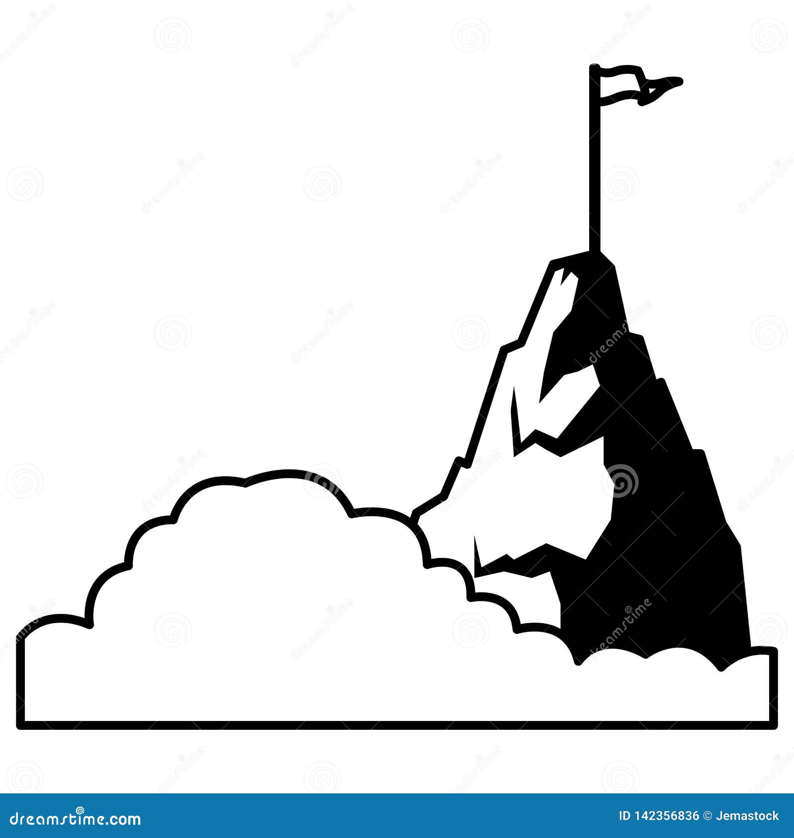 Mountain goal peak cartoon stock vector. Illustration of mountaineering ...