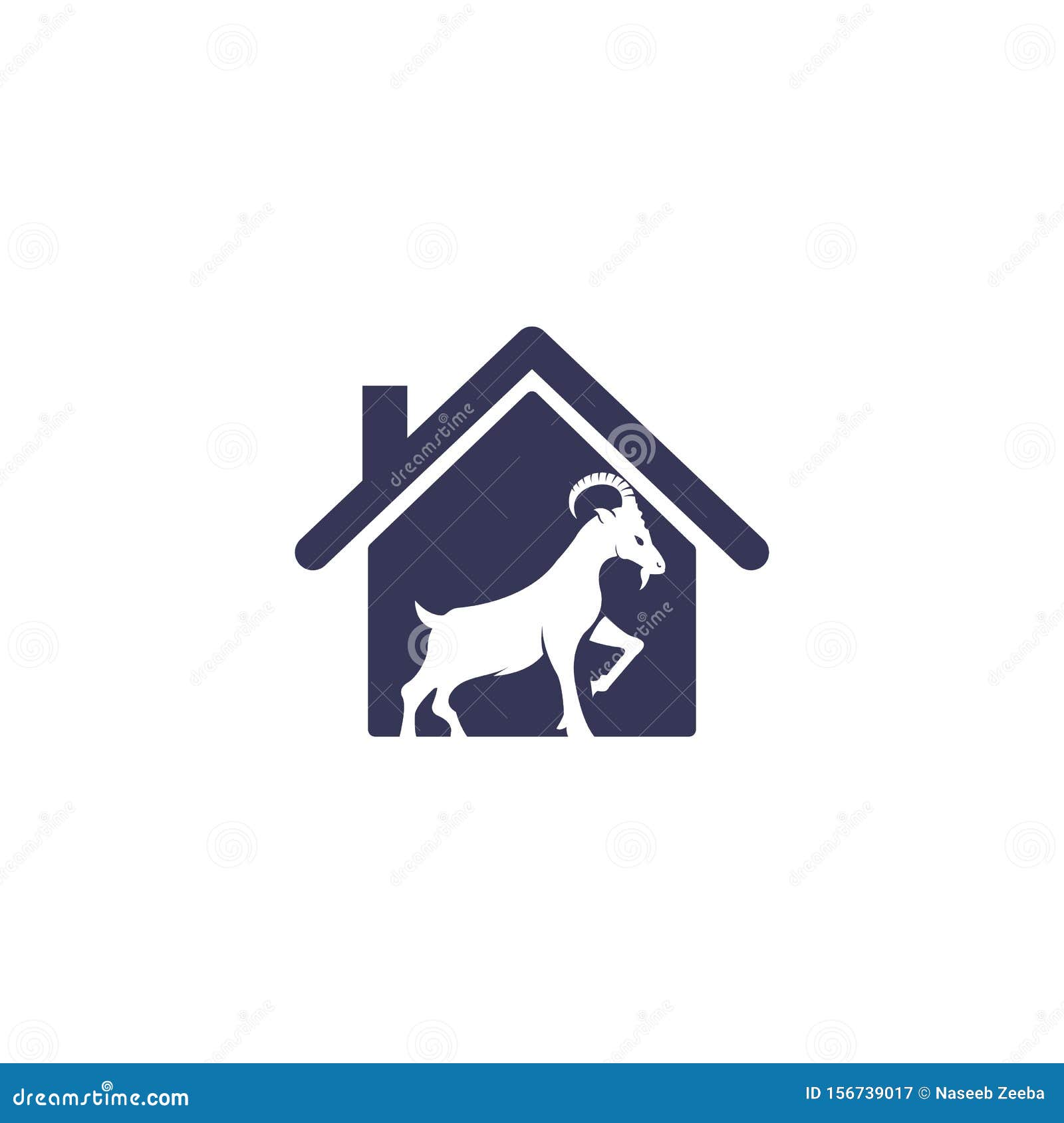Goat House Logo Template Design. Stock Vector - Illustration of logo ...