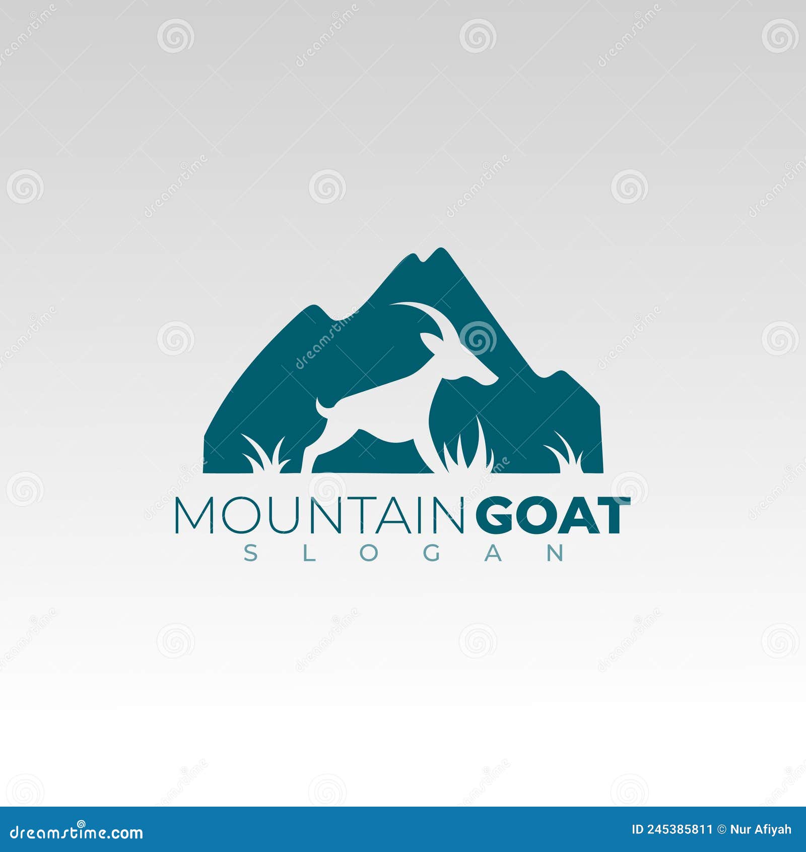 Mountain and Goat Logo Design Template, Creative Icon Stock Vector ...